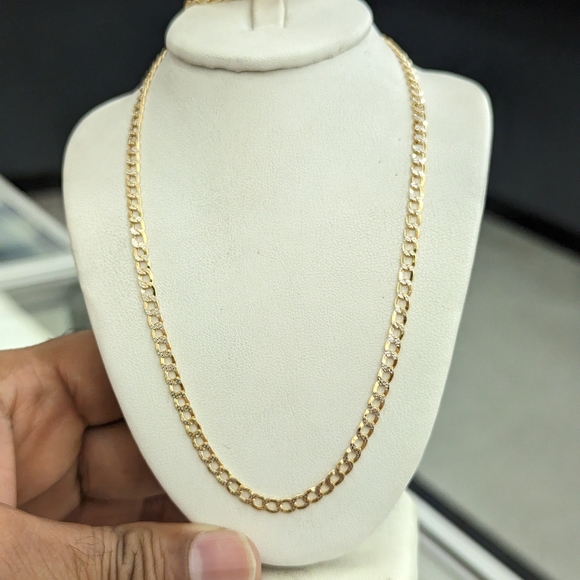Unbrand | Jewelry | Kt Real Gold Cuban Diamond Cut Chain 35mm 18 Inch ...